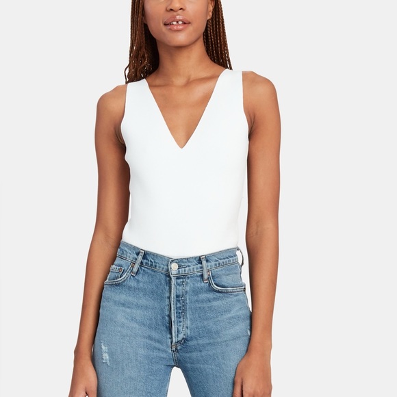 A.L.C. | Tops | Alc Iris Thong Bodysuit White Deep V Tailored Fit | Poshmark